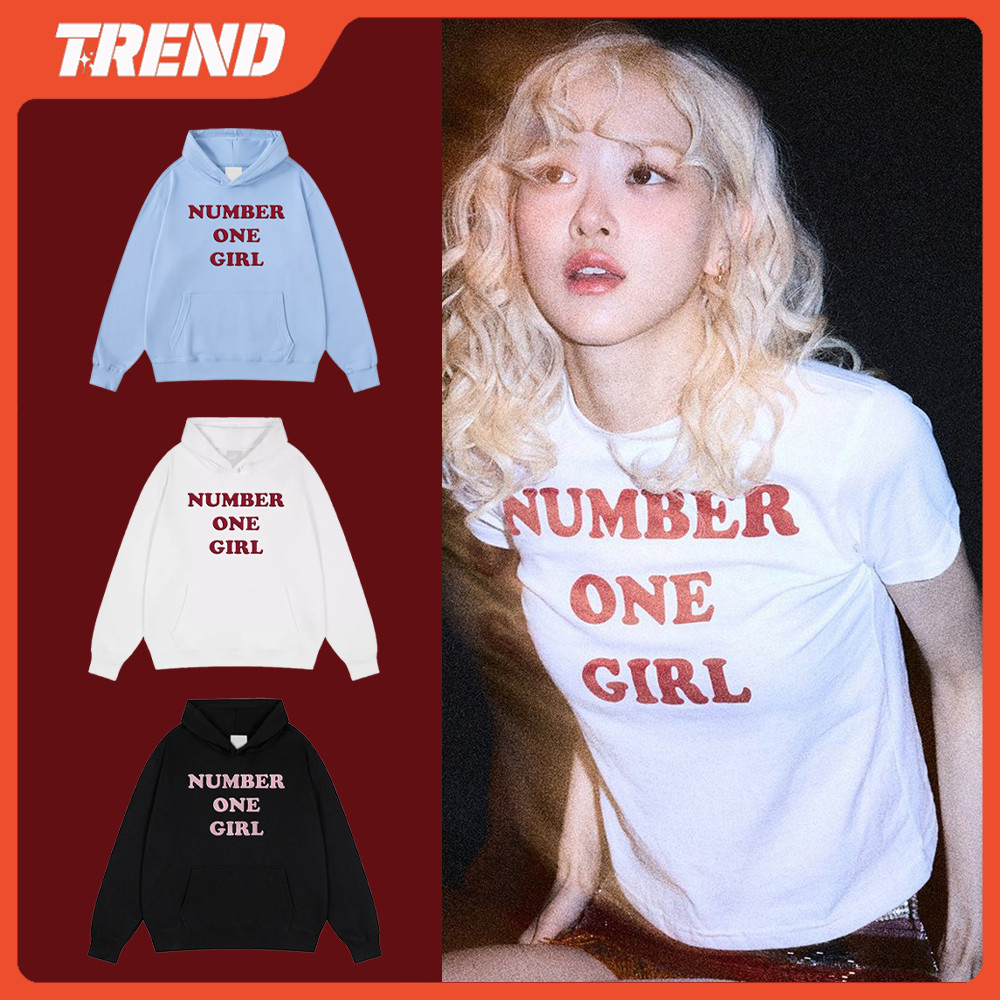 Kpop BLACKPINK ROSE ROSIE Merch 連帽衫男女款加大碼“NUMBER ONE GIRL”復古 | 蝦皮購物