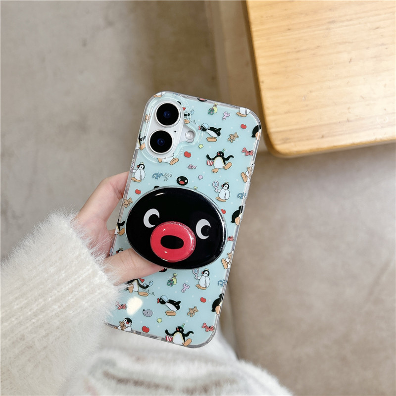 卡通可愛Pingu企鵝旋轉支架 for iPhone 16 15 14 13 PRO MAX case 蘋果16手機殼1 | 蝦皮購物
