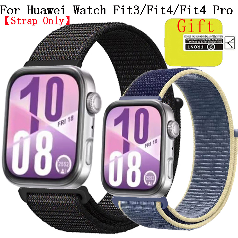 華為 Watch Fit 4 Pro 錶帶尼龍環帶適用於華為 Watch Fit 3 Fit4 Pro 智能手錶屏幕保護 | 蝦皮購物