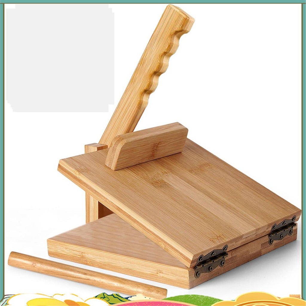 Tortilla Press10 英寸 Roti Maker 帶擀麵杖大型竹木玉米餅機,帶 50 片羊皮紙 brianm | 蝦皮購物
