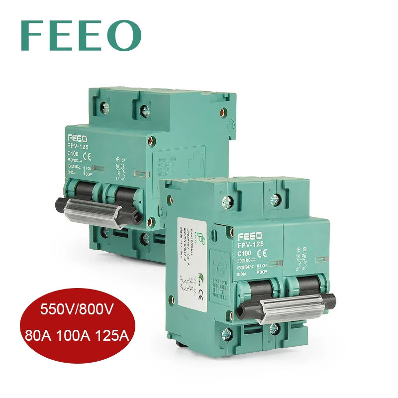 FEEO 2P DC 550V/800V太陽能光伏迷你斷路器MCB 80A 100A 125A DC用於光伏係統電氣CE | 蝦皮購物