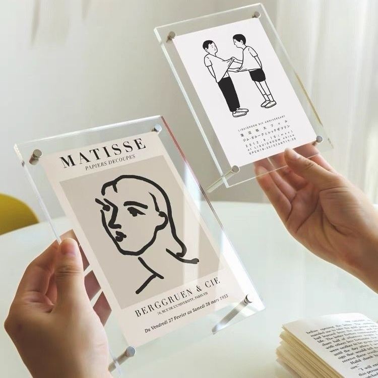 【有幸時光】亞克力相框擺臺6寸相框透明水晶掛牆ins明信片桌面照片A4海報畫框 | 蝦皮購物