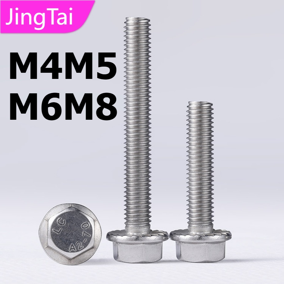 【JTZB】防松防滑螺絲 六角螺栓 M4/M5/M6/M8 A4-70 316不鏽鋼六角螺絲 | 蝦皮購物