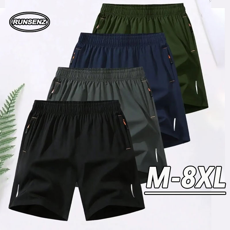 M-8XL 韓系簡約大尺碼藍色短褲男 薄款透氣五分褲 基本款 速乾運動褲 鬆緊繩 男生休閒短褲 加大尺碼 | 蝦皮購物