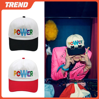 G-dragon POWER Cap GD刺繡拼色棒球帽男女復古純棉棒球帽時尚外出太陽帽系列 | 蝦皮購物