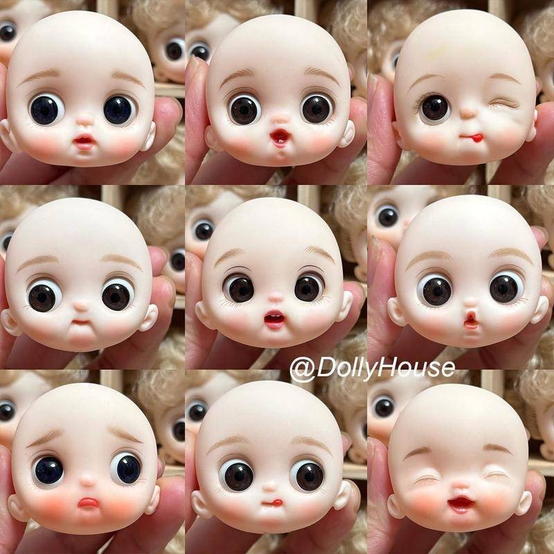【貝貝趣玩館】現貨改裝OB11搪膠娃娃光頭手工淨版娃頭多款自由DIY可配素體整娃配件 | 蝦皮購物