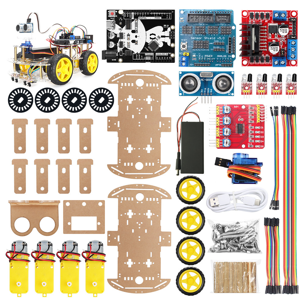 適用於 Arduino Uno R3 項目的 Tscinbuny Arduino 智能機器人車載套件完整學習開發手冊 蝦皮購物 