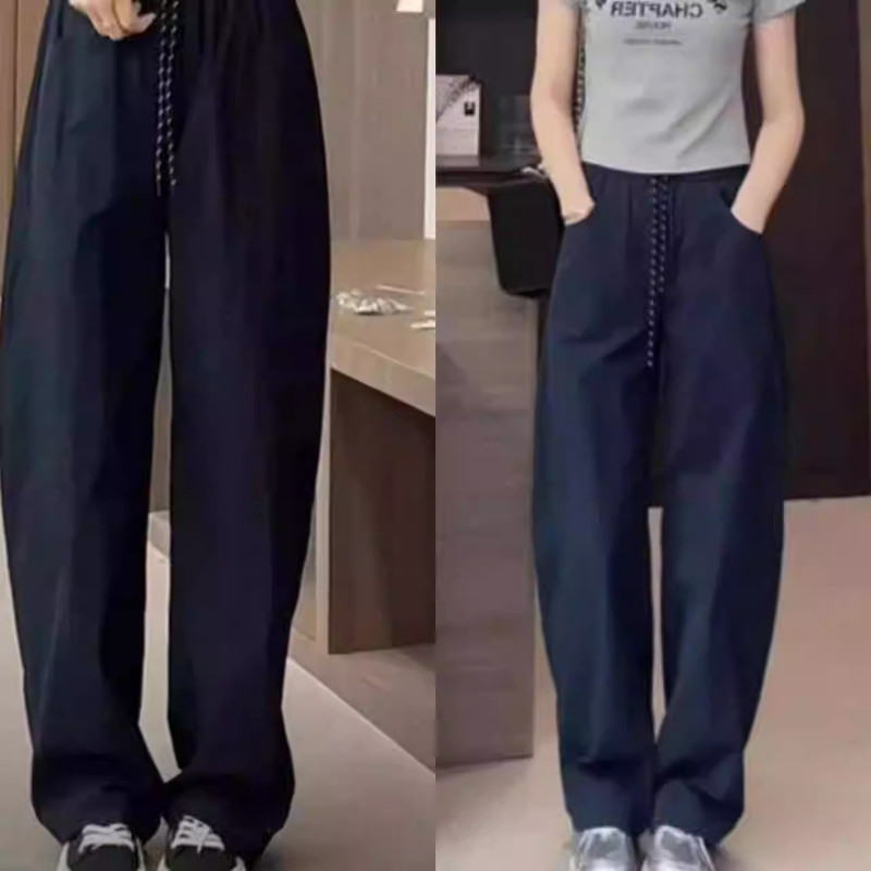 梨型身材 S-4XL 大尺碼彎刀褲 夏季胖mm女褲【3色7碼】抽繩寬褲 速乾褲 高腰寬褲 寬鬆顯瘦 休閒長褲 薄款寬褲 | 蝦皮購物