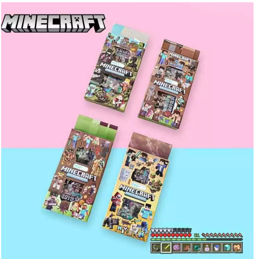 Minecraft ROBLOX 貼紙 100 張 MineCraft 圖案 MiniCraft 貼紙 100 張我的工 | 蝦皮購物