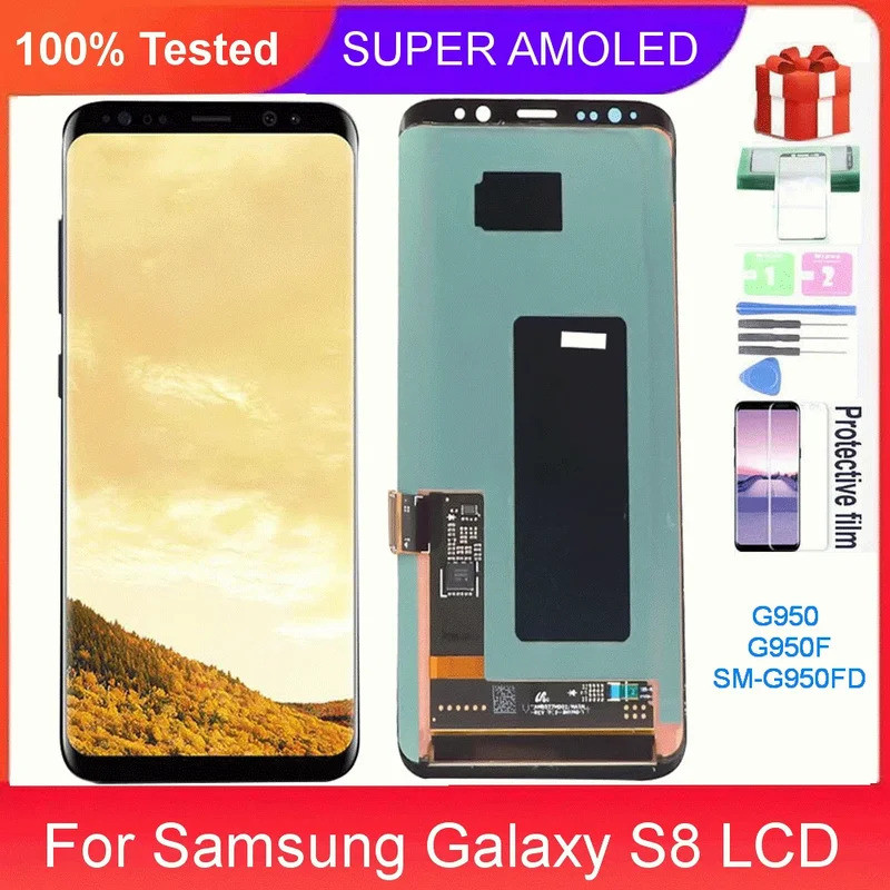 SAMSUNG Super AMOLED 適用於三星 S8 G950 G950F G950U LCD 更換 S8 顯示屏 | 蝦皮購物