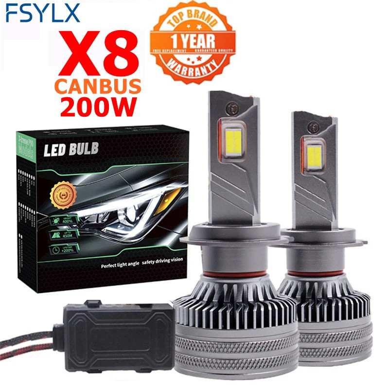 12V 24V X8 200W 6000K H7 LED 頭燈燈泡 LED H1 H4 H7 H11 9005 9006 | 蝦皮購物
