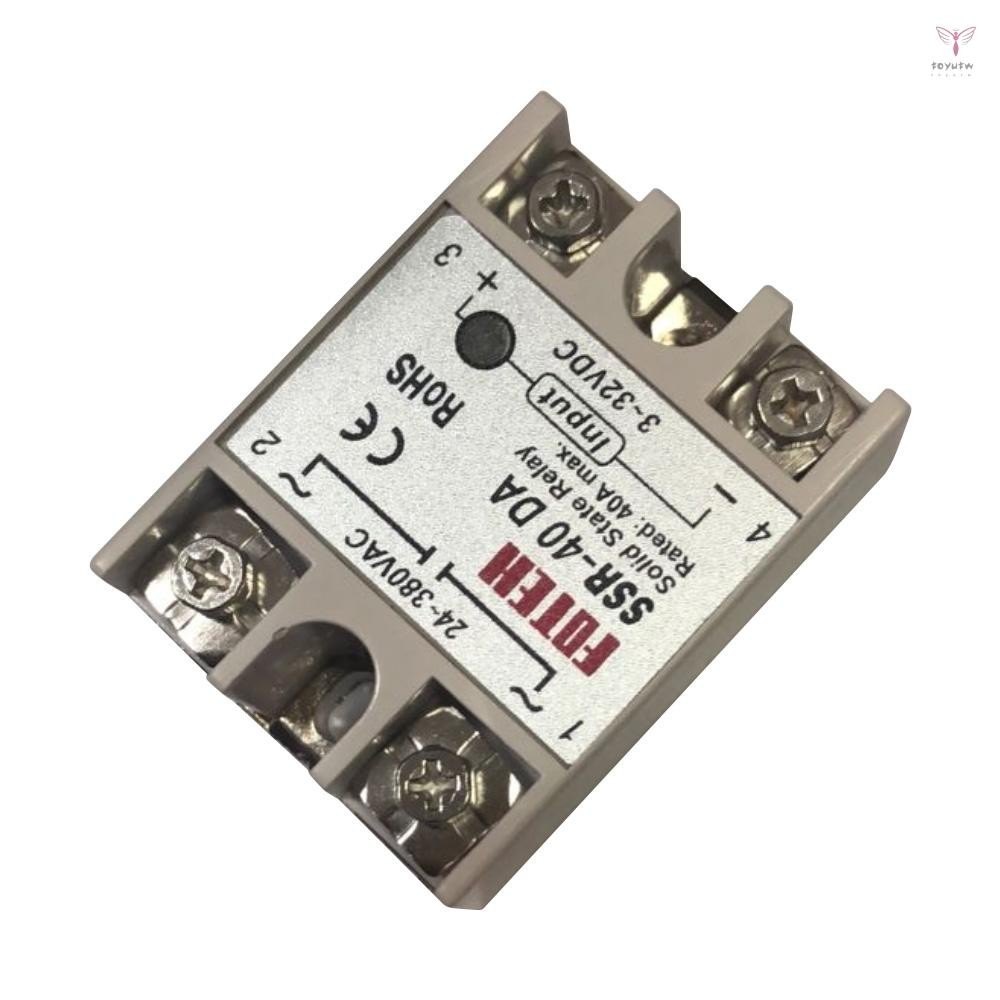 24v-380v 40A SSR-40 DA 固態繼電器模塊,用於 PID 溫度控制器 3-32V DC 到 AC | 蝦皮購物