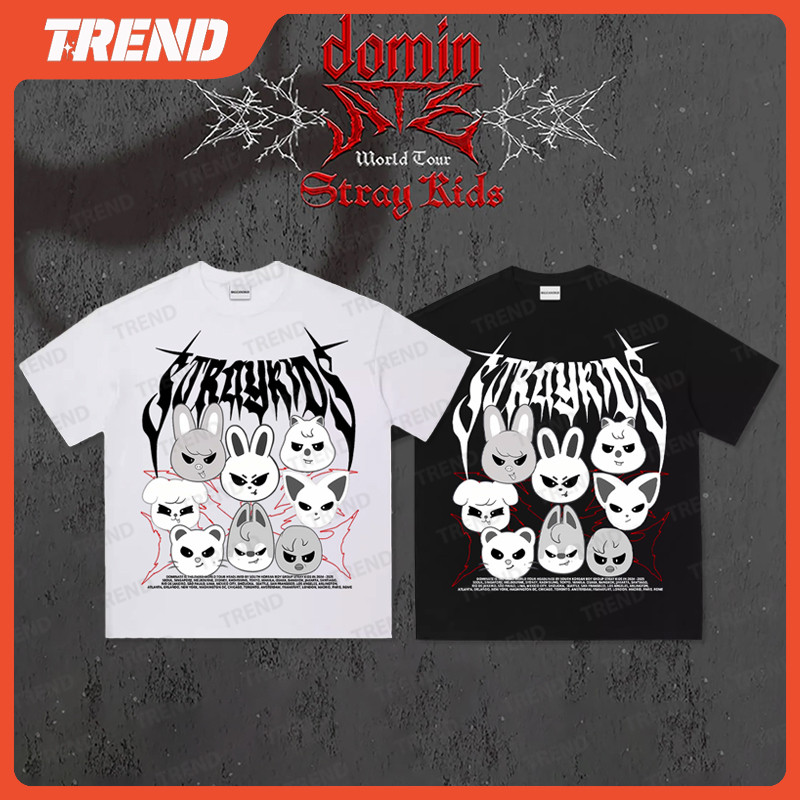 KPOP 2025 Stray Kids “dominATE” Evil SKZOO Merch 棉 T 恤中性時尚潮流 | 蝦皮購物