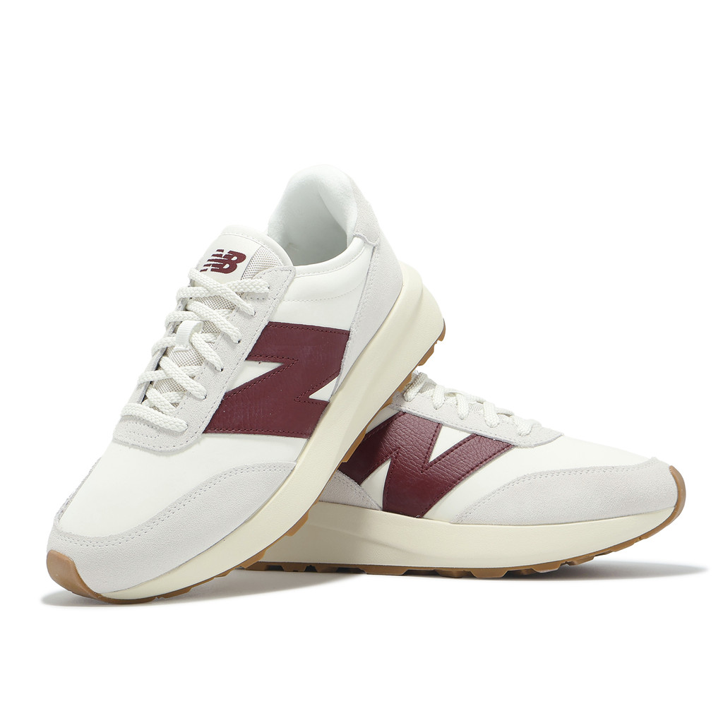 New Balance 休閒鞋 370 男女鞋 海鹽 經典緋紅 膠底 麂皮 拼接 NB [ACS] U370CB-D | 蝦皮購物