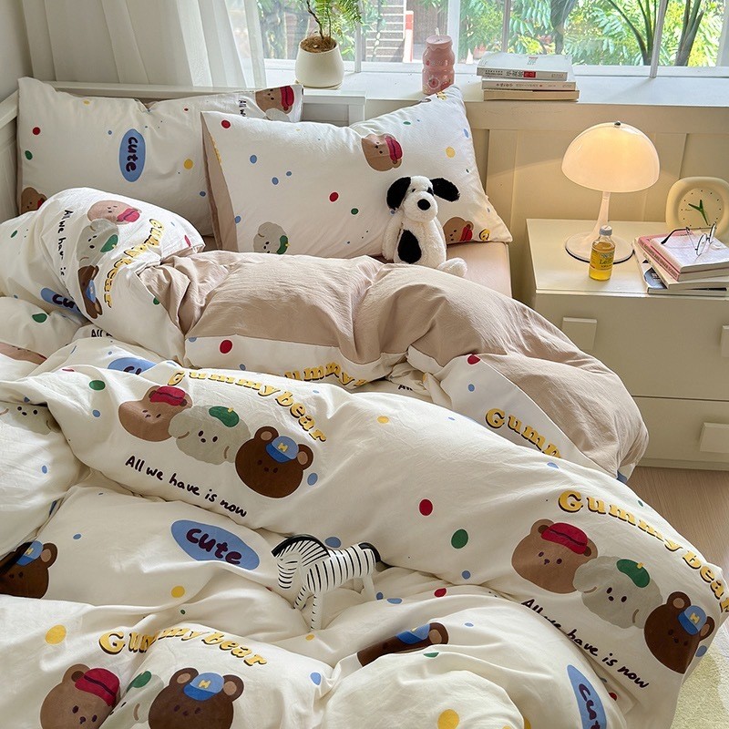 寶寶熊 奶茶色 親膚 熊熊 床包 可愛 ins風 單人 床包四件套 加大雙人 床包 雙人床 床罩 被套#cxxxc | 蝦皮購物