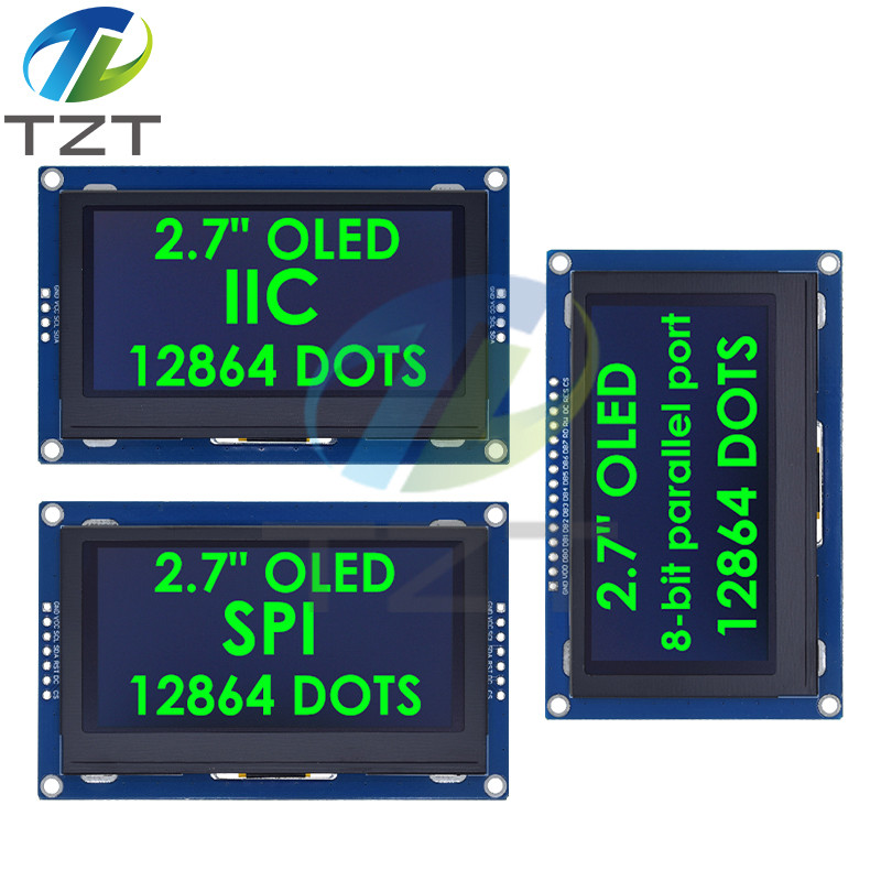 DIY 2.7 英寸 OLED LCD 顯示屏 128x64 驅動器 SSD1327 IIC / SPI / 8 位並行 | 蝦皮購物