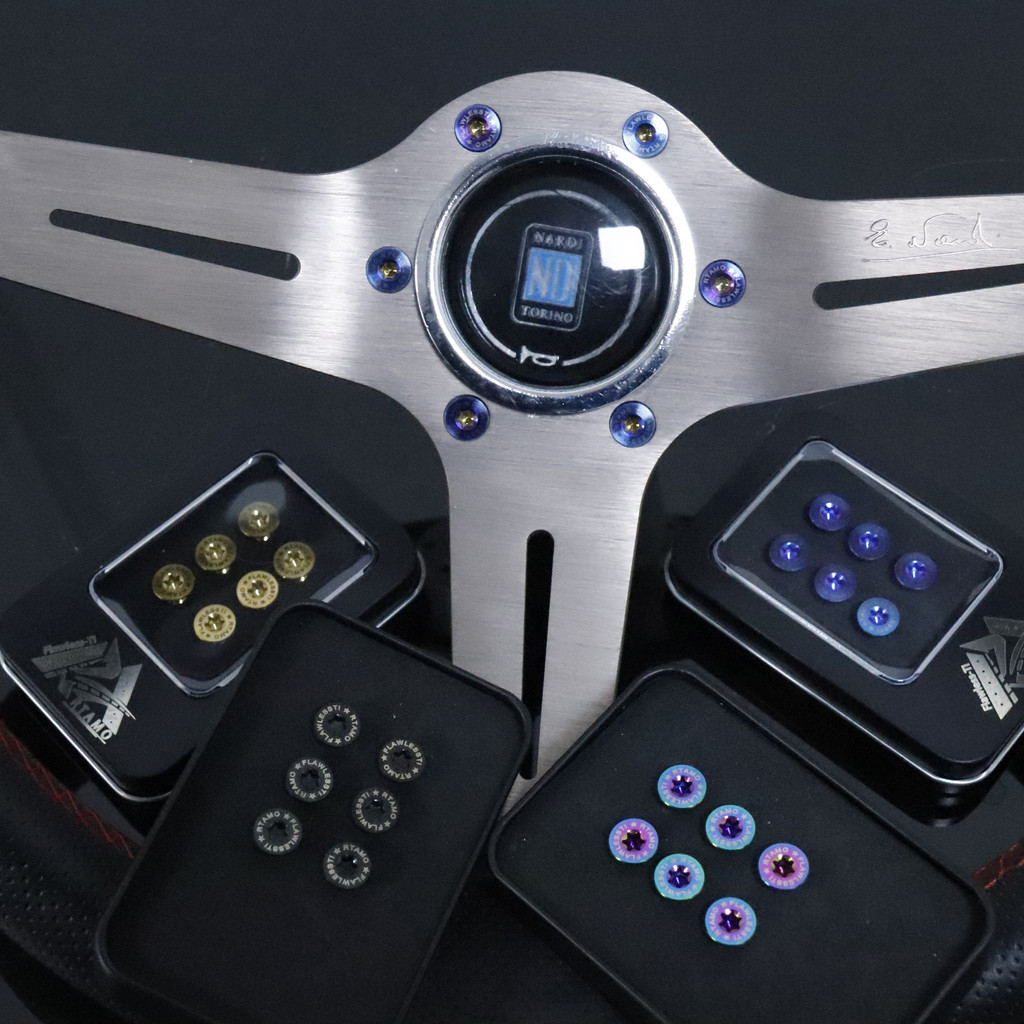 【台灣出貨】瑞莫 改裝方向盤|底座OMP/MOMO/PERSONAL鈦合金帶字沉頭柱頭螺絲 | 蝦皮購物