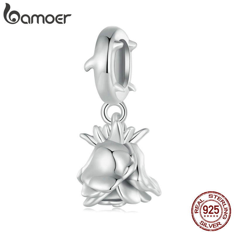 Bamoer 925 純銀魅力玫瑰珠設計簡單 DIY 女士手鍊 SCX142 | 蝦皮購物