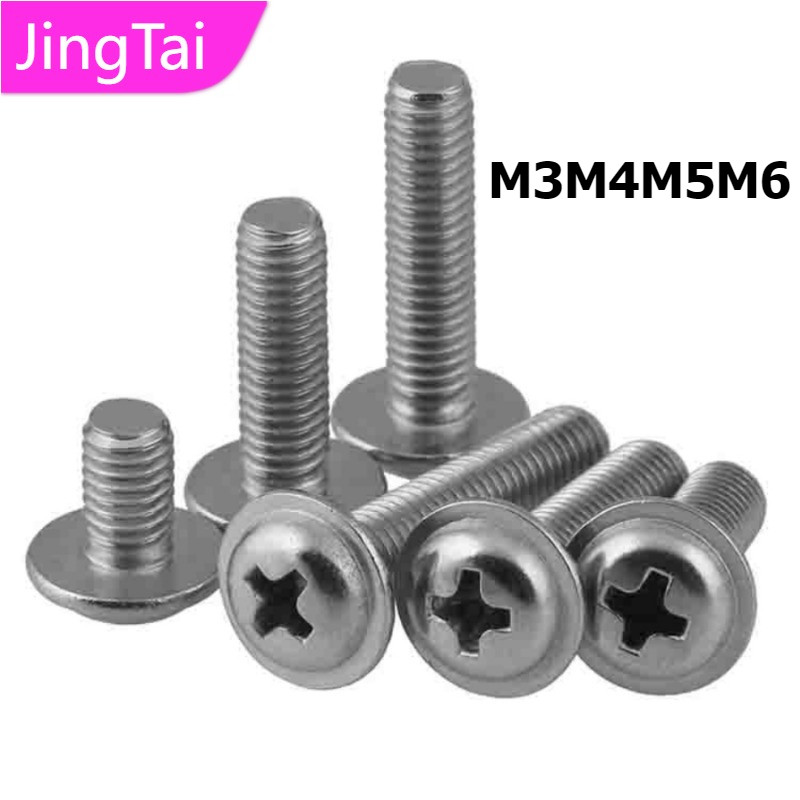 【JTZB】304/ 316不鏽鋼 十字圓頭帶墊螺絲 電腦螺絲釘 M3M4M5M6 | 蝦皮購物