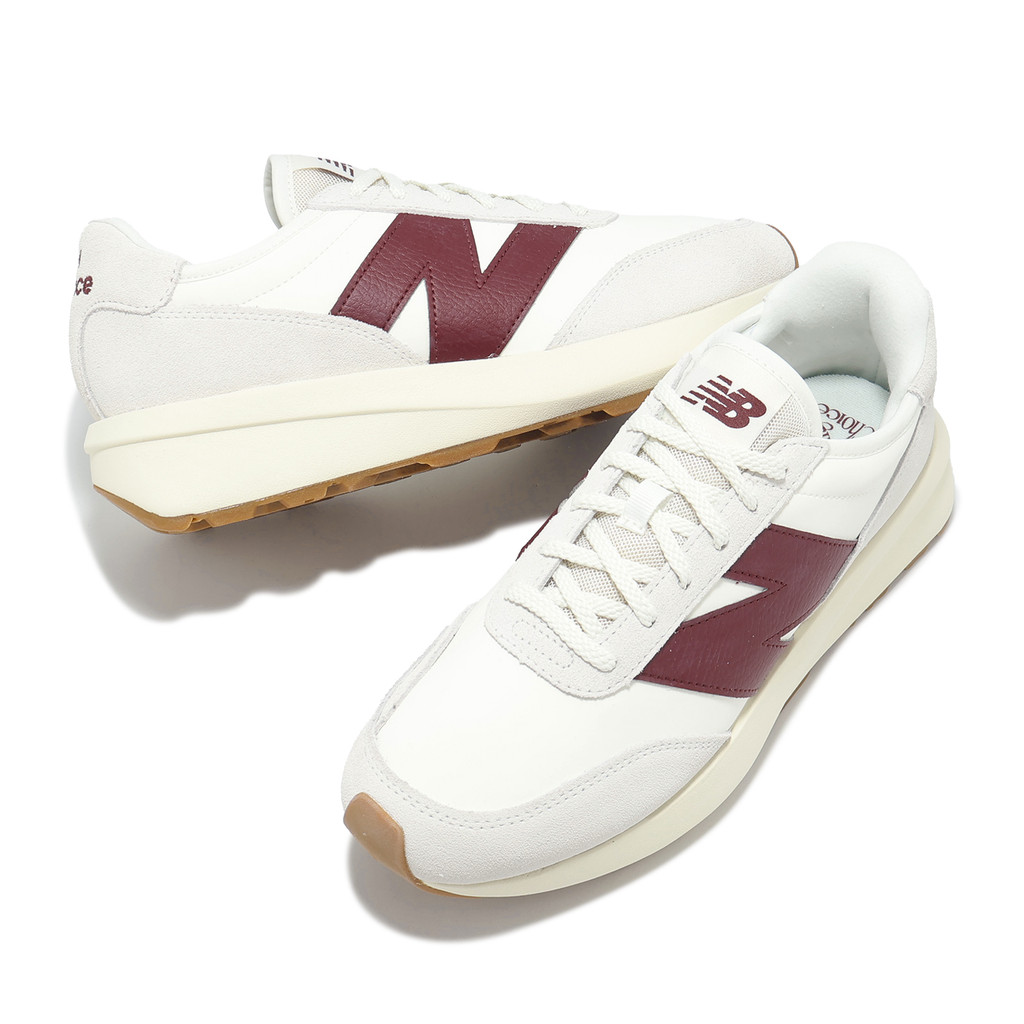 New Balance 休閒鞋 370 男女鞋 海鹽 經典緋紅 膠底 麂皮 拼接 NB [ACS] U370CB-D | 蝦皮購物