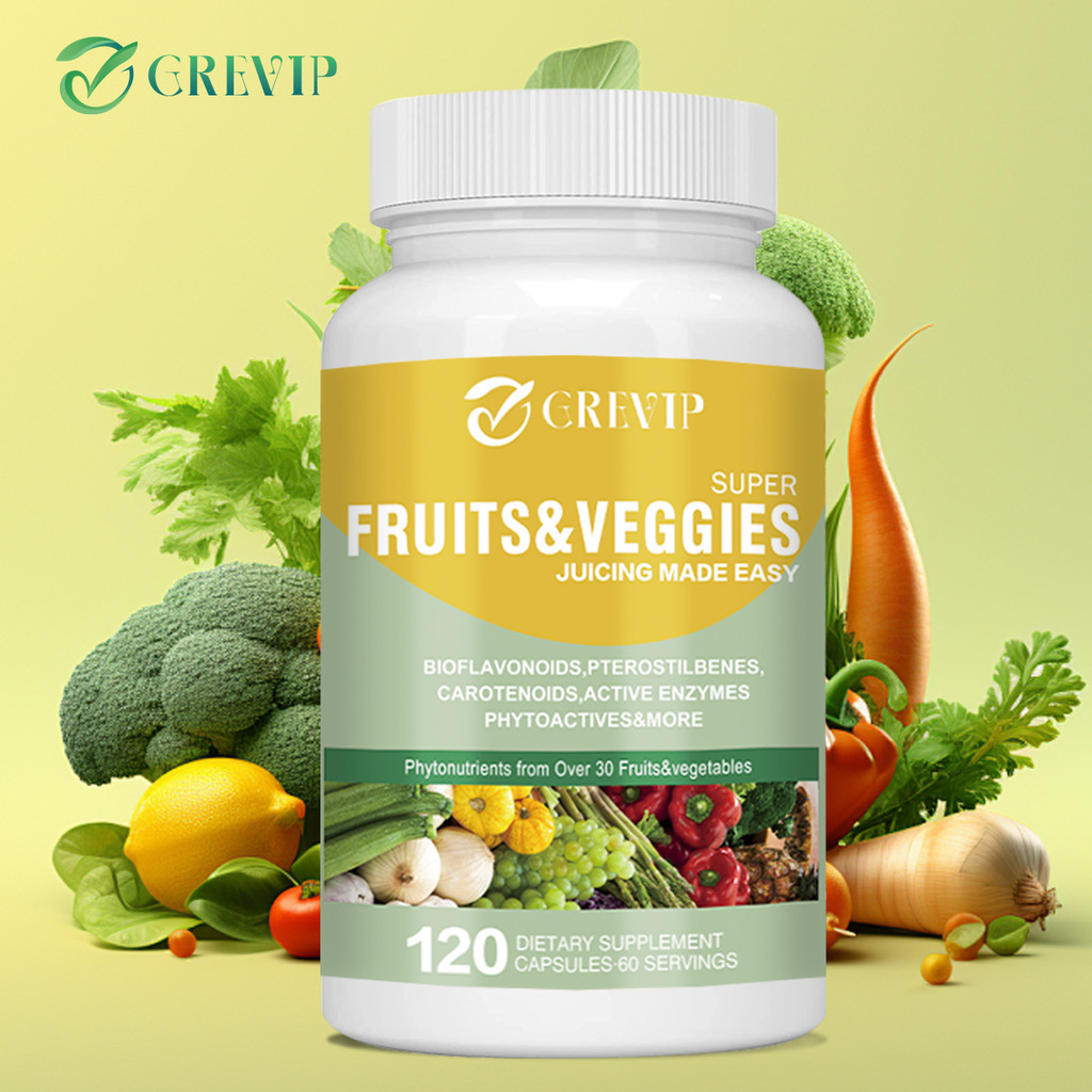 GREVIP 超級水果和蔬菜膠囊，全食物補充劑，美國原裝進口，非轉基因，60/120粒 | 蝦皮購物