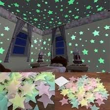 RBP 星星貼紙每張 100 張 Glow In The Dark Star 貼紙進口牆貼 | 蝦皮購物