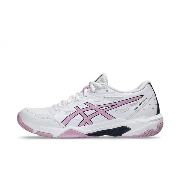 Asics Gel-rocket 11 女 排球鞋 羽球鞋 穩定 包覆 回彈 白 粉紅 [1072A093-105] | 蝦皮購物