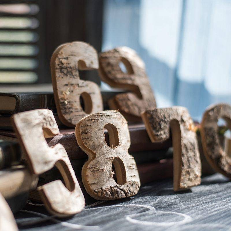 【安媛精選】天然帶皮白樺木數字擺件牆飾道具DIY北歐ZAKKA森系 | 蝦皮購物