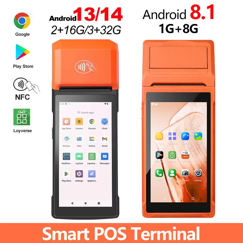 手持式安卓POS PDA終端收據票據熱敏打印機一體機與NFC攝像頭條碼閱讀器 (不用於付款 | 蝦皮購物