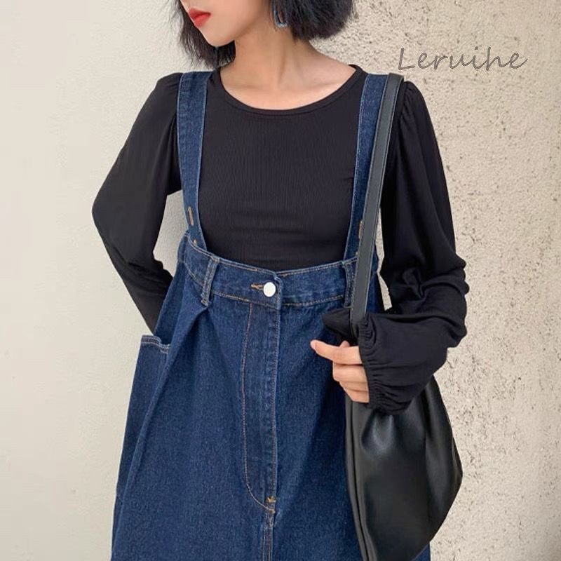 S-5XL 連身長褲 大尺碼長褲 牛仔長褲女 揹帶褲 減齡ins原宿風揹帶褲 寬鬆高腰寬褲 牛仔褲女 V1UT | 蝦皮購物