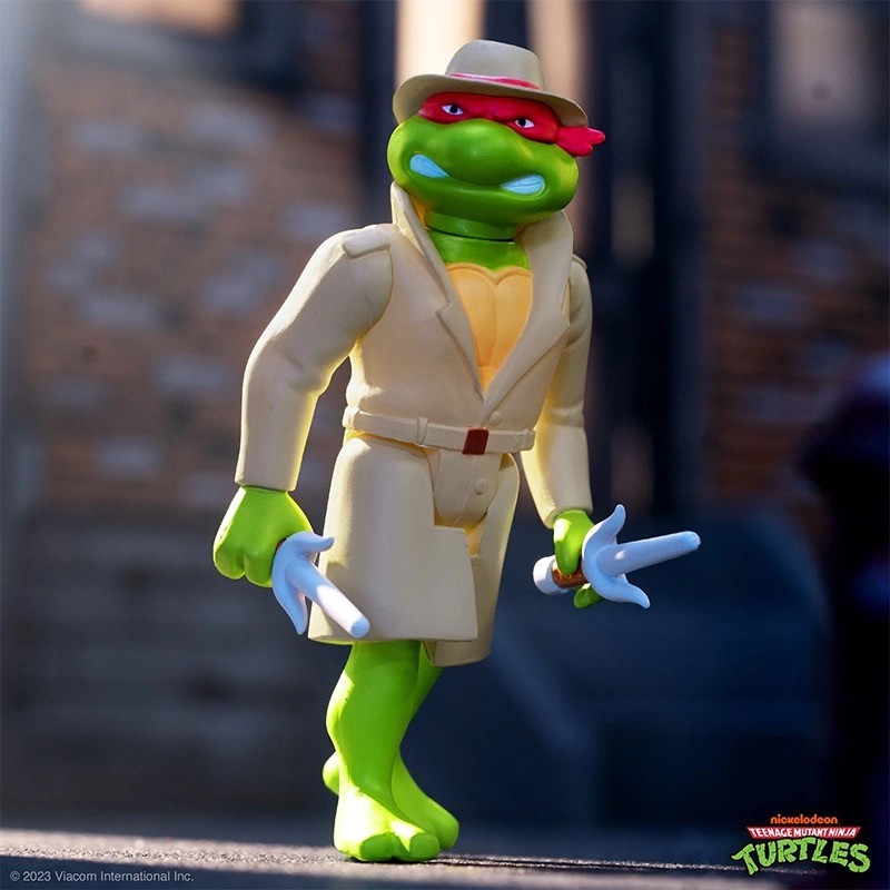 Super7 Undercover Raphael TMNT 卡通反應可動人偶臥底主題拉斐爾人偶展示復古卡通設計和詳細雕 | 蝦皮購物