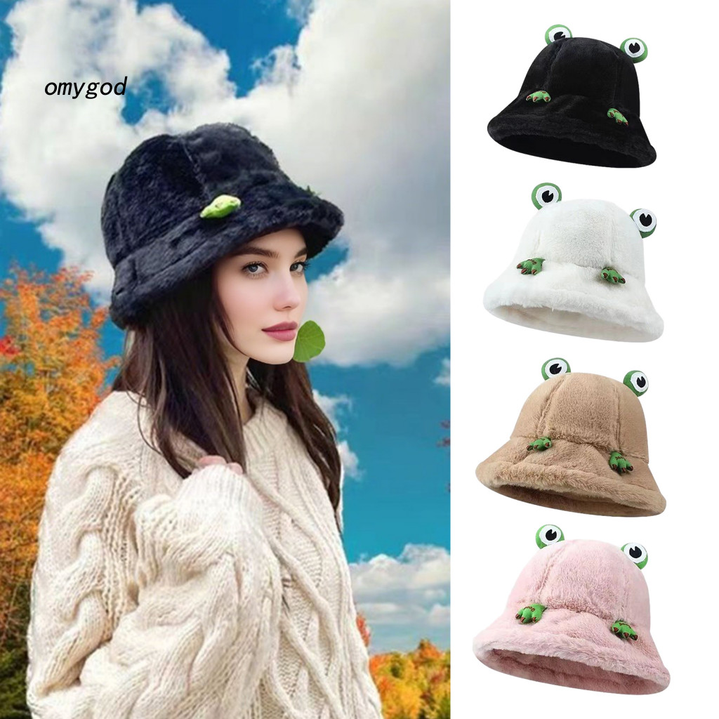 OMG Frog Design Hat 3d Frog Plush Hat 3d Frog Design 冬季漁夫帽女款 | 蝦皮購物