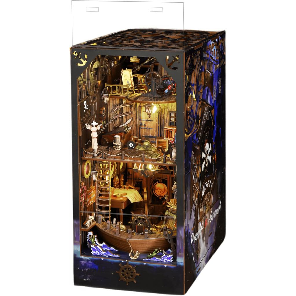 DIY Book Nook Kit - Pirate Captain's Aden Ship,3D 拼圖拼裝模型,成人手 | 蝦皮購物