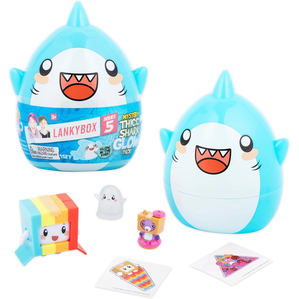 LankyBox Mystery Thicc Shark Glow Pack 官方授權套裝,內有 5 個驚喜玩具,由黑暗 | 蝦皮購物