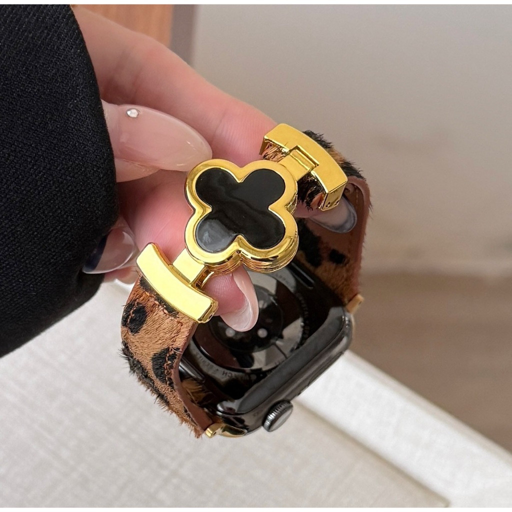 Clover Lock 錶帶豹紋適用於 A-pple 錶帶 Series11 10 987654321 Se3、Ultr | 蝦皮購物