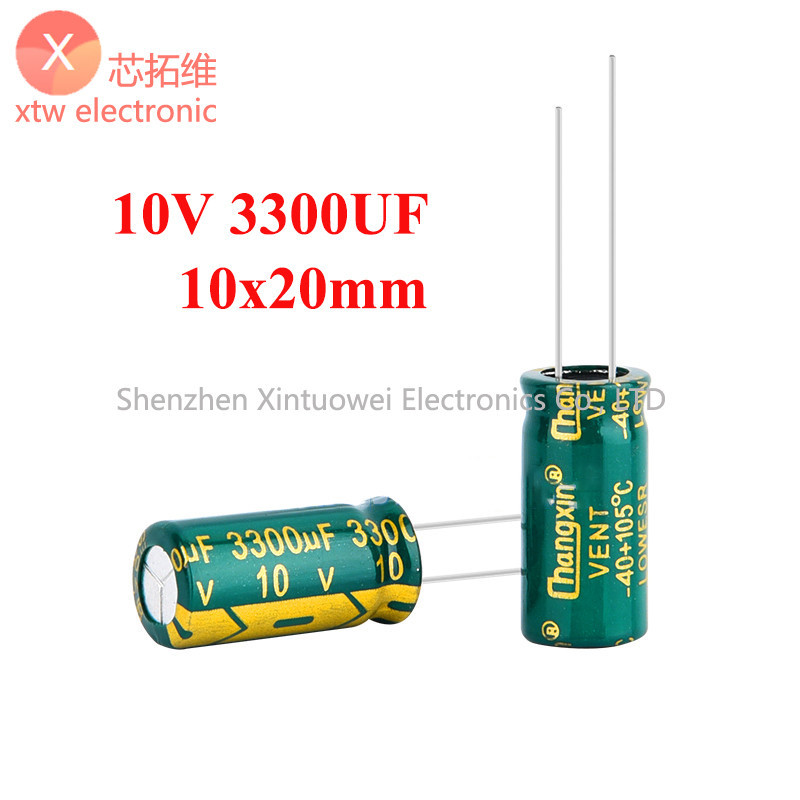 20Pcs/lot 電容 10V 3300UF 10x20mm 長壽命高頻低電阻電解電容 3300UF10V | 蝦皮購物