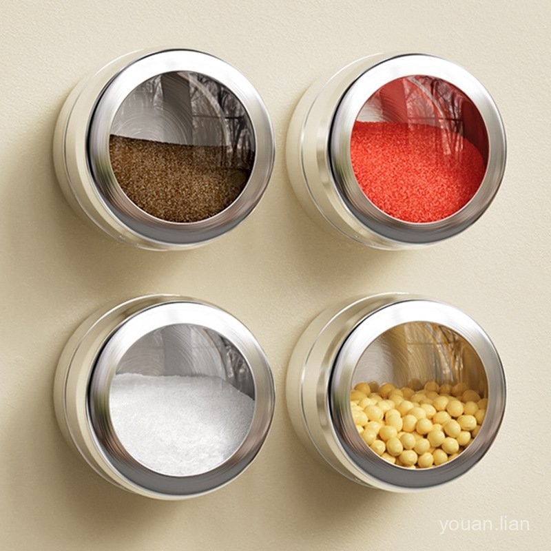 新款不銹鋼磁吸壁掛調味罐廚房香料透明收納盒調料盒燒烤撒料罐 LDSG | 蝦皮購物