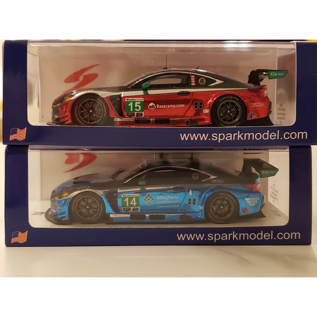 Spark 1/43 RC F GT3 雷克薩斯rcf gt3車模 Mid-Ohio 2018電鍍紅排位杆位，電鍍藍 | 蝦皮購物