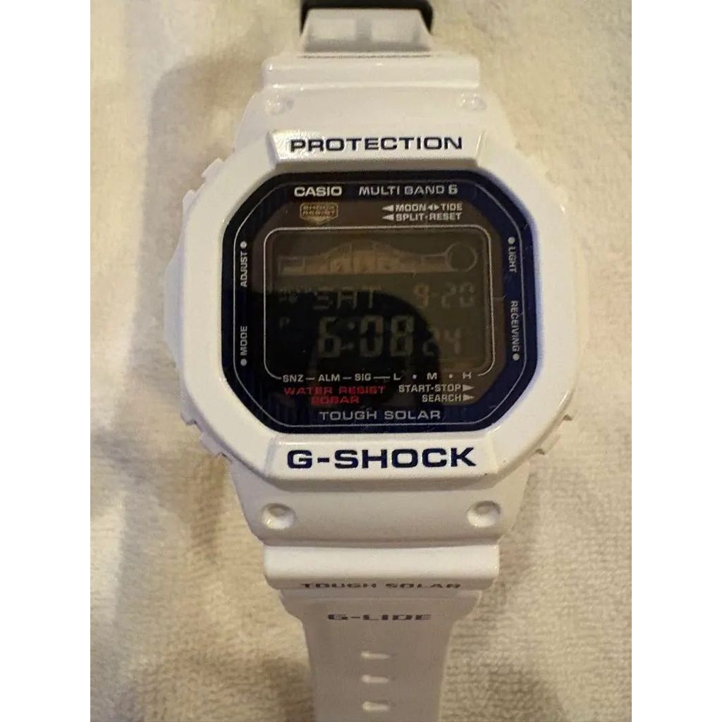 CASIO G-shock 手錶 GWX-5600 G-SHOCK G-LIDE MULTI BAND 白色 太陽能 日 | 蝦皮購物