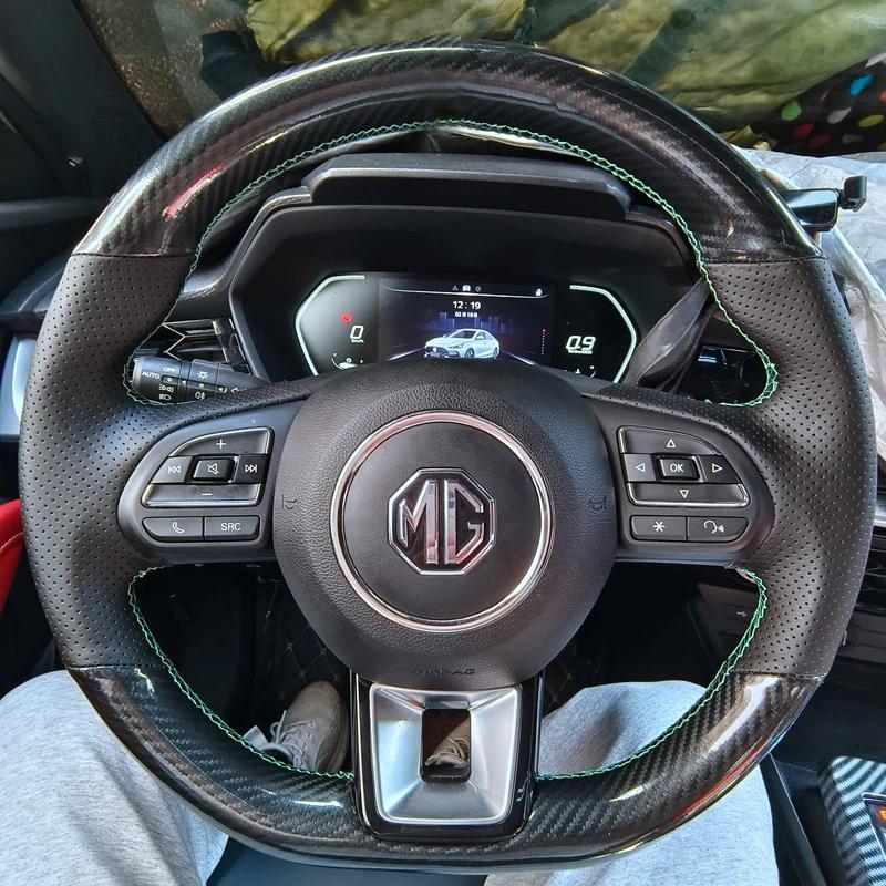 汽車方向盤套碳纖維皮革適用於 MG ZS HS GS MG 5 6 RX5 RX8 ZST ZS EV 2017-202 | 蝦皮購物
