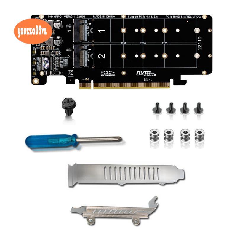 PCIE X16 轉 M.2 M-Key Riser Card 雙面 4 盤 NVME PCI-EX16 分體卡擴展卡適 | 蝦皮購物