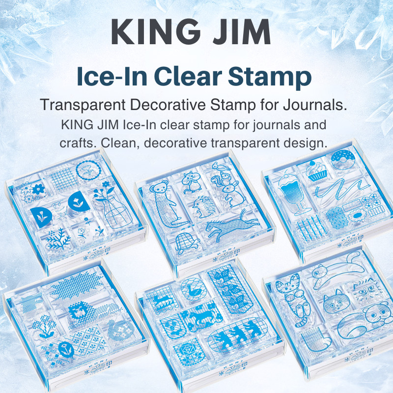 King Jim Clear Stamp "Ice Mark" 6-Piece Set | 蝦皮購物
