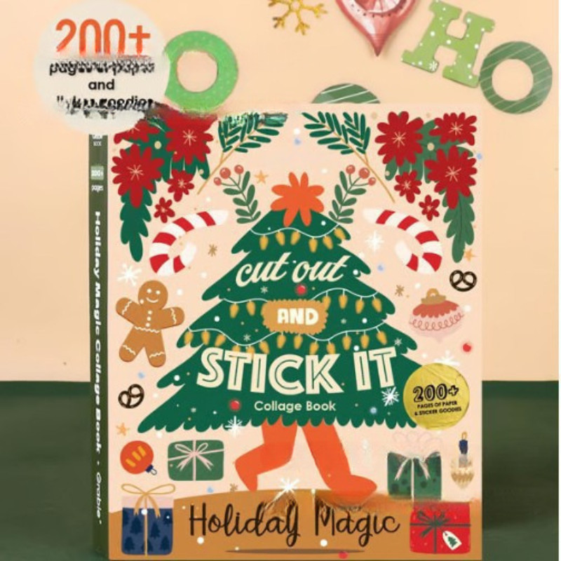 Magic Cut Out & Stick It 拼貼書 200+ 聖誕貼紙剪貼簿 DIY 裝飾工藝 | 蝦皮購物