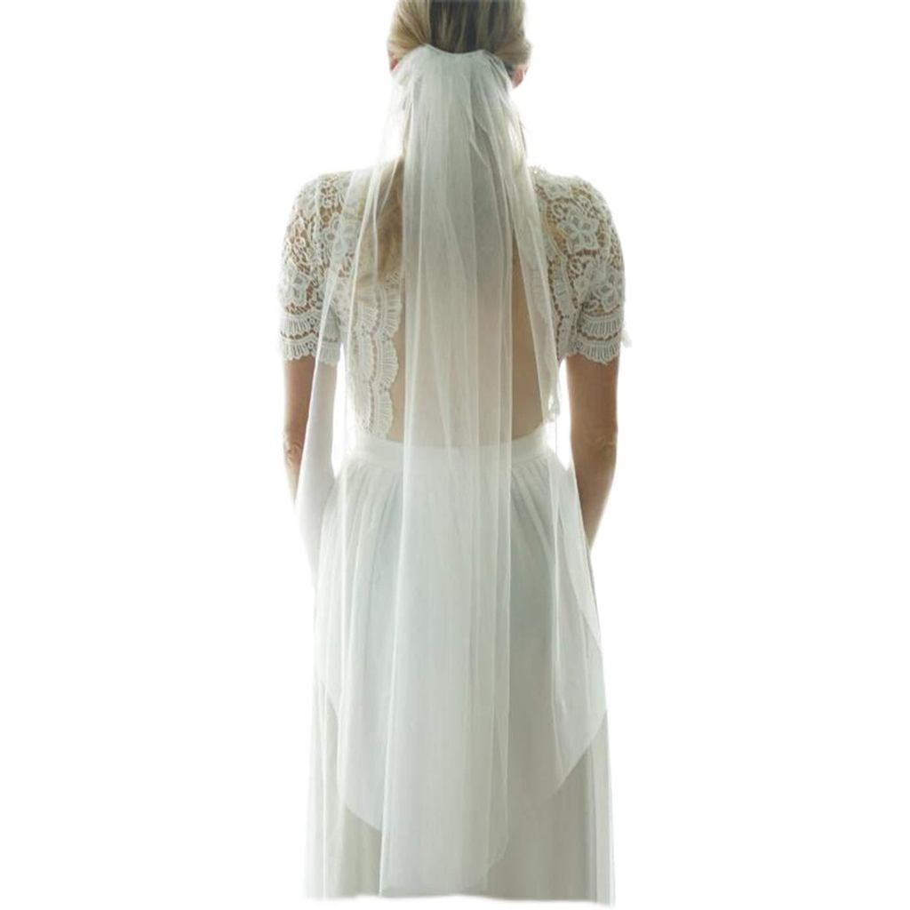 HEREAD 1 Tier Bride Wedding Veil Fingertip Length Short Brid | 蝦皮購物