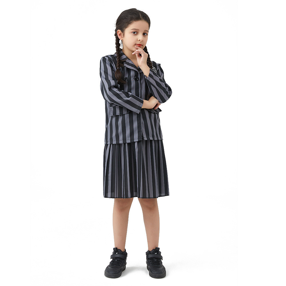 Addams Family cos costume Halloween Wednesday Adda 亞當斯一家cos服 | 蝦皮購物