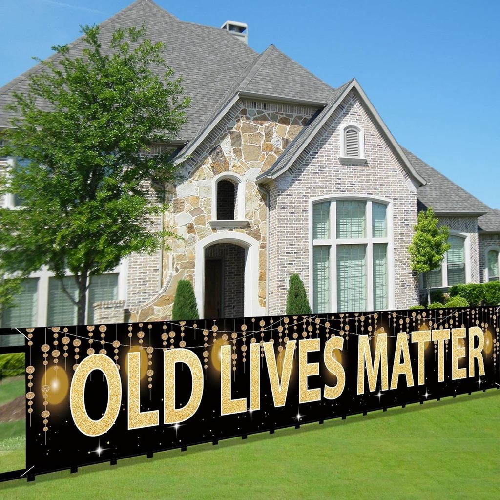 Joyiou Old Lives Matter Birthday Banner Backdrop, Funny Reti | 蝦皮購物