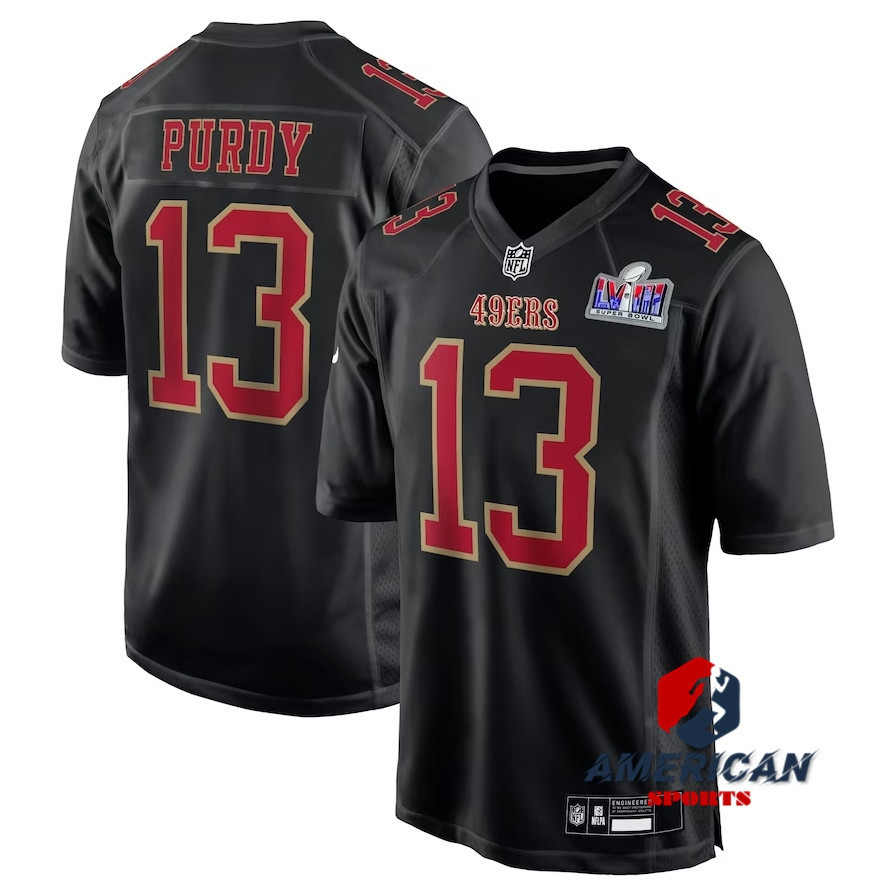 2023-24 舊金山 49 人隊男式球衣 Brock Purdy Black,NFL 超級碗 LVIII,限量足球球衣 | 蝦皮購物
