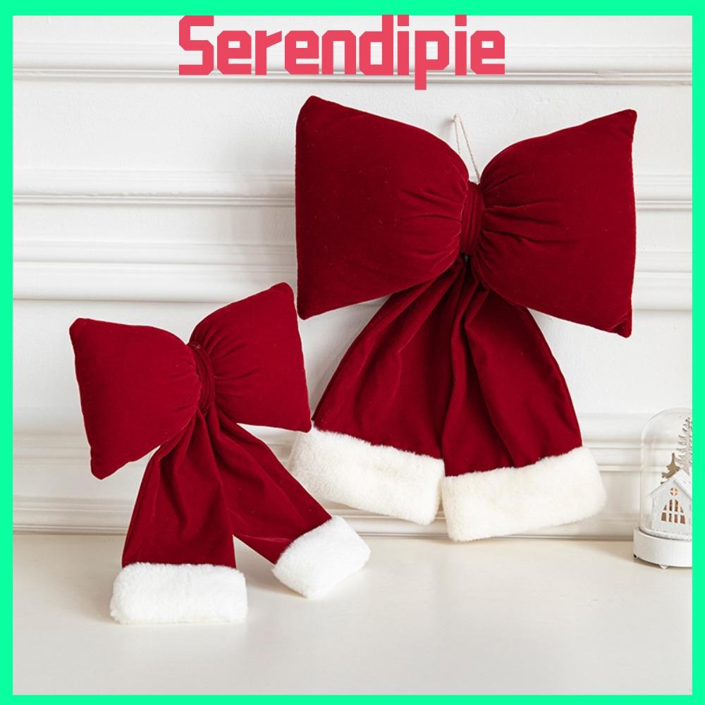 SERENDIPIE 聖誕樹裝飾品,派對用品年酒紅色蝴蝶結,家居裝飾創意蝴蝶結吊墜聖誕快樂 | 蝦皮購物