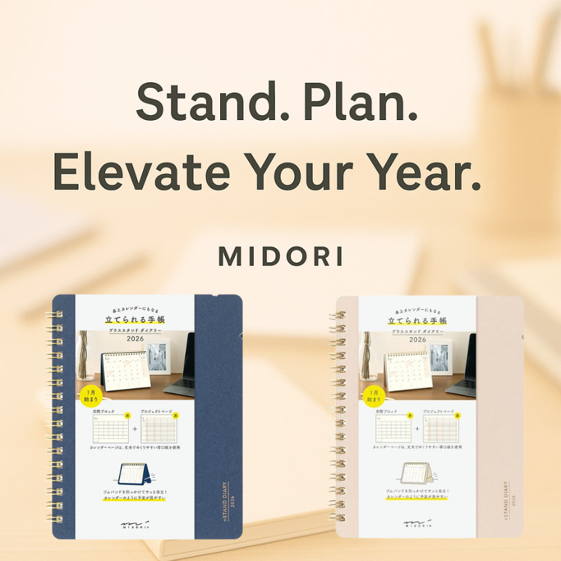 Midori 2026 Plus Stand Diary B6 月記事本 米色/深藍 | 蝦皮購物