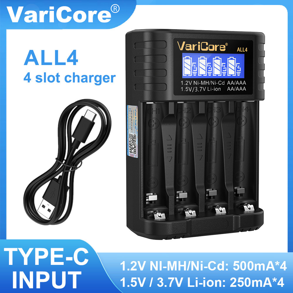 VariCore ALL4 1.2V 1.5V 3.7V AA AAA 14500 10440 電池USB 電池 | 蝦皮購物
